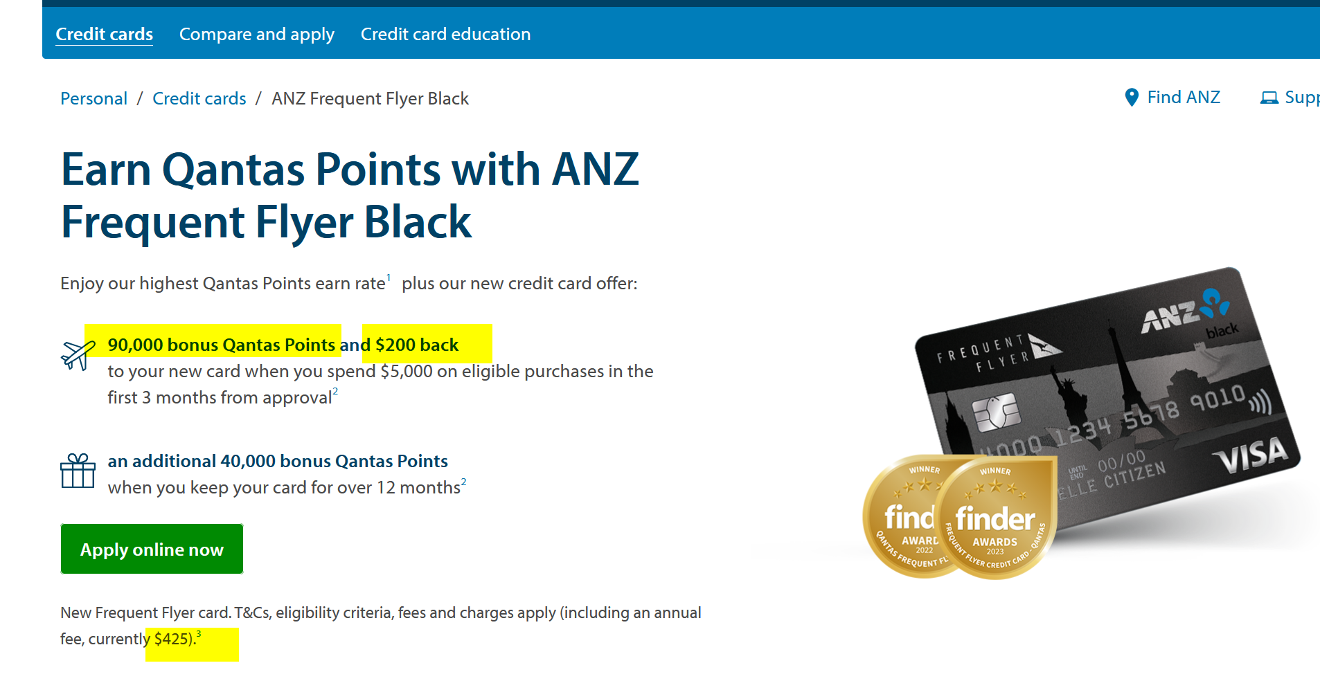 Qantas Premier Platinum Card: 70,000 Qantas Pts ($3000 Spend in 3mo ...